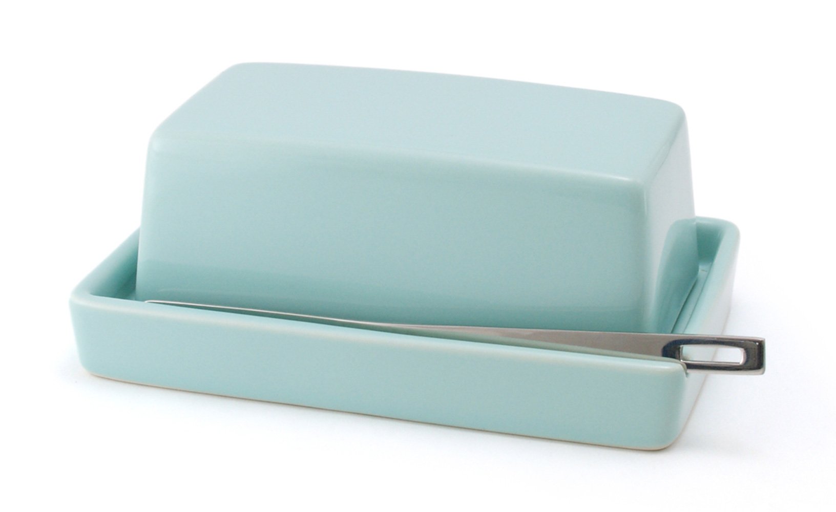 ZERO JAPAN Aqua Mist BYK-12 AM Butter Dish with Knife, Approx. 5.7 x 3.5 x 2.4 inches (145 x 90 x 60 mm)