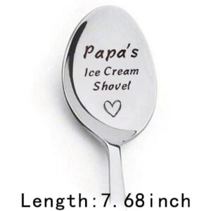 Grandpa Christmas Gifts from Grandson Granddaughter to Papa Ice Cream Spoon Gifts for Grandfather Birthday Gifts for Father Dad Gifts from Son Daughter