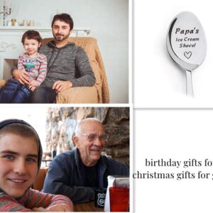 Grandpa Christmas Gifts from Grandson Granddaughter to Papa Ice Cream Spoon Gifts for Grandfather Birthday Gifts for Father Dad Gifts from Son Daughter