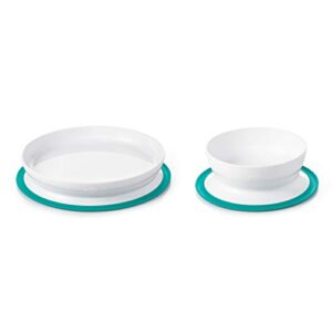 oxo tot stick & stay suction plate & bowl bundle - teal