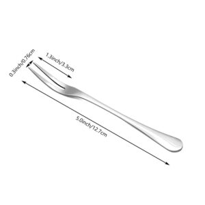 Hosybal Crab Stainless Steel Forks,Escargot Forks 2 Prong Tasting Appetizer Forks Portable Cocktail Salad Fruit Forks Small Appetizer Demitasse Spoons Salad Dessert Coffee Cocktail Espresso Flatware