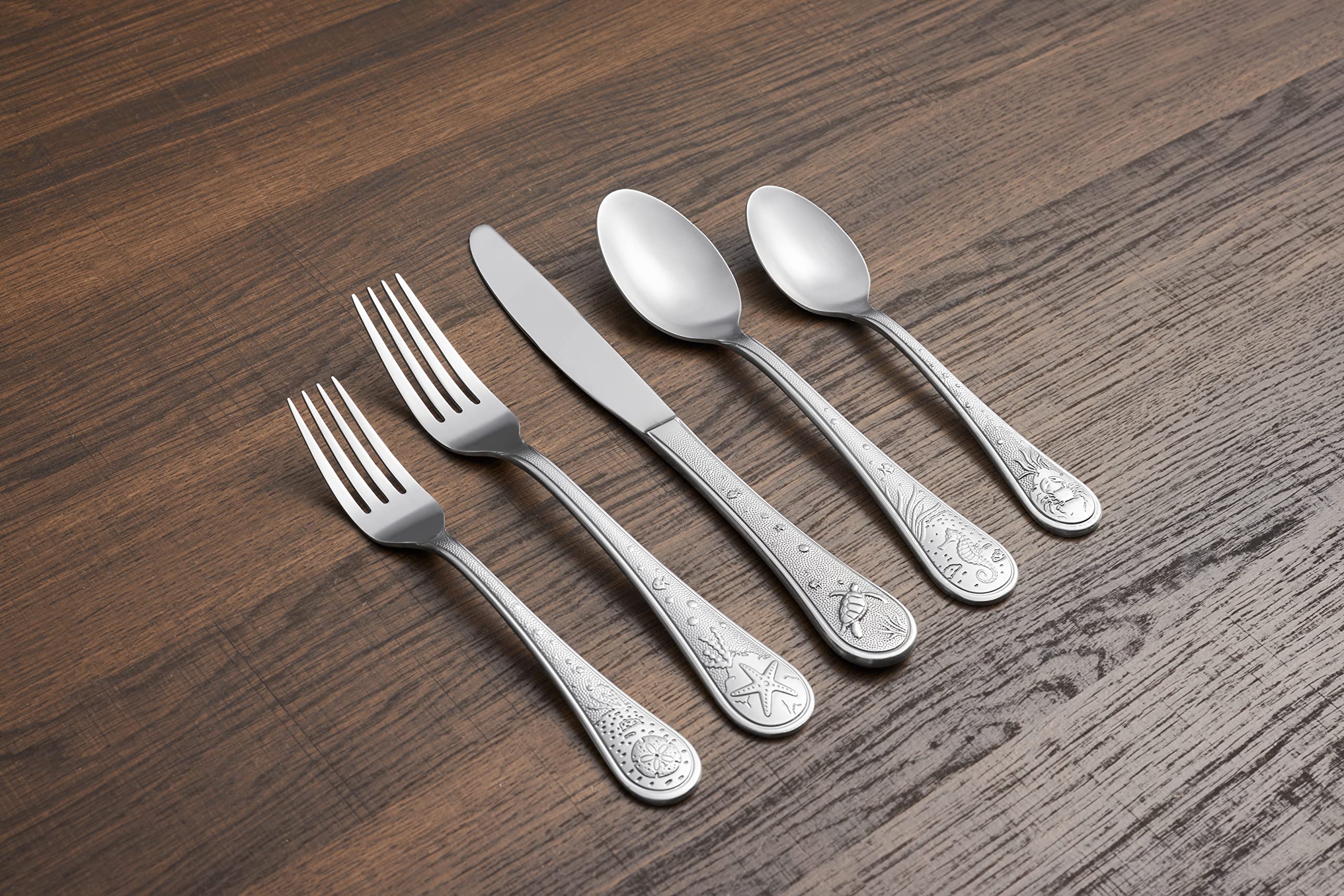 CAMBRIDGE Mirror Marine Life 20-Piece Flatware Set, Service for 4, (402820CML12DS)