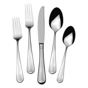 mikasa colette flatware, 45 piece set, silver