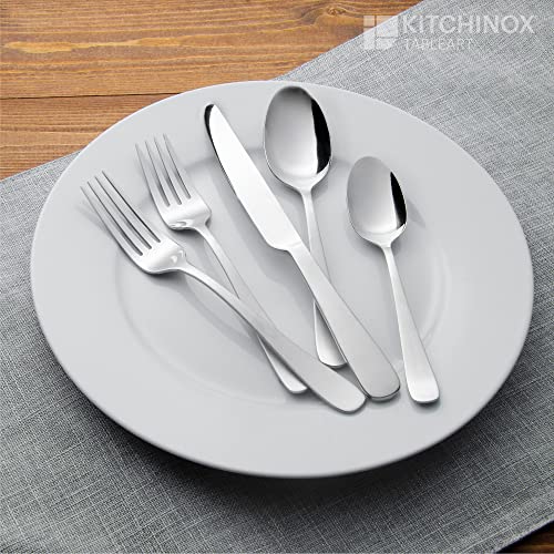 Kitchinox Alton Bay Satin 20-piece Stainless Steel Silverware Set, Flatware Service for 4