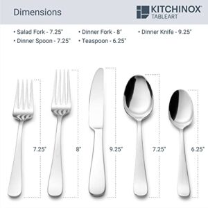 Kitchinox Alton Bay Satin 20-piece Stainless Steel Silverware Set, Flatware Service for 4