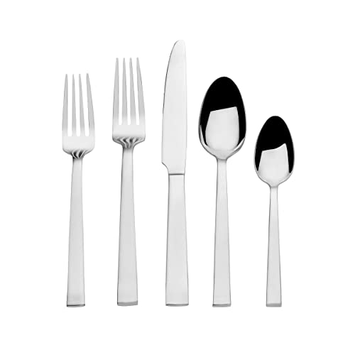 Mikasa Pinch Forged Stainless Steel 20 Piece Flatware Set, Service For 4