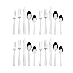 Mikasa Pinch Forged Stainless Steel 20 Piece Flatware Set, Service For 4