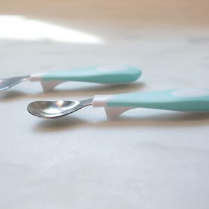 Dr. Brown’s Designed to Nourish Soft-Grip Spoon and Fork Set, Coral & Teal, 4-Pack