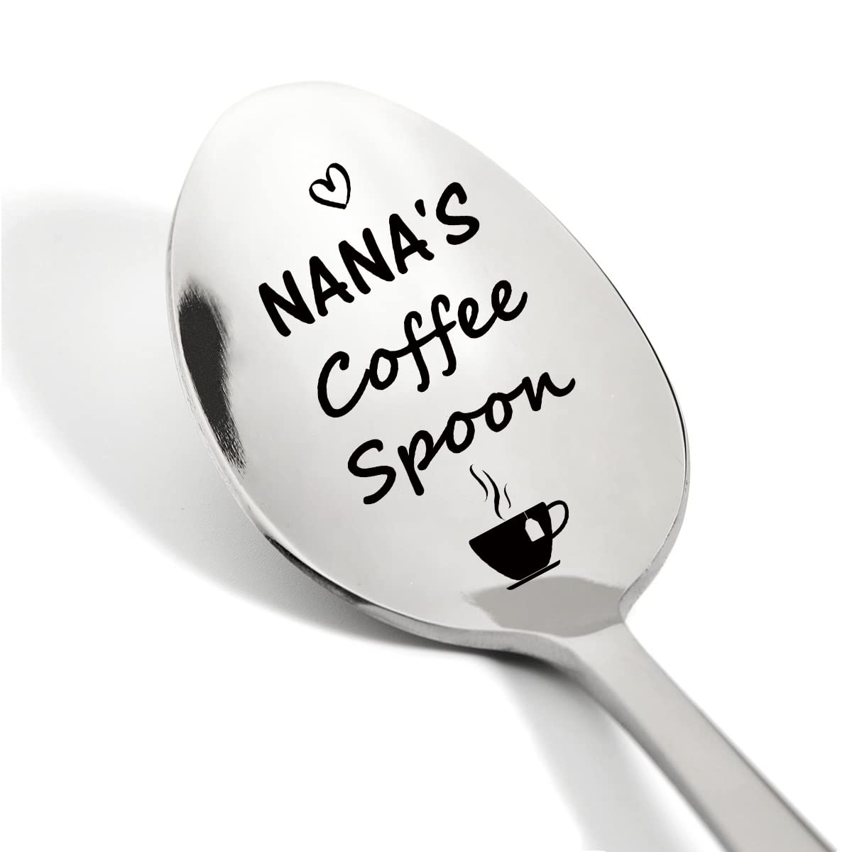 Nana's Coffee Engraved Spoon, Nana Coffee Lover Gifts Spoon Stainless Steel Gift for Mother's Day Birthday Christmas from Grandson Granddaughter