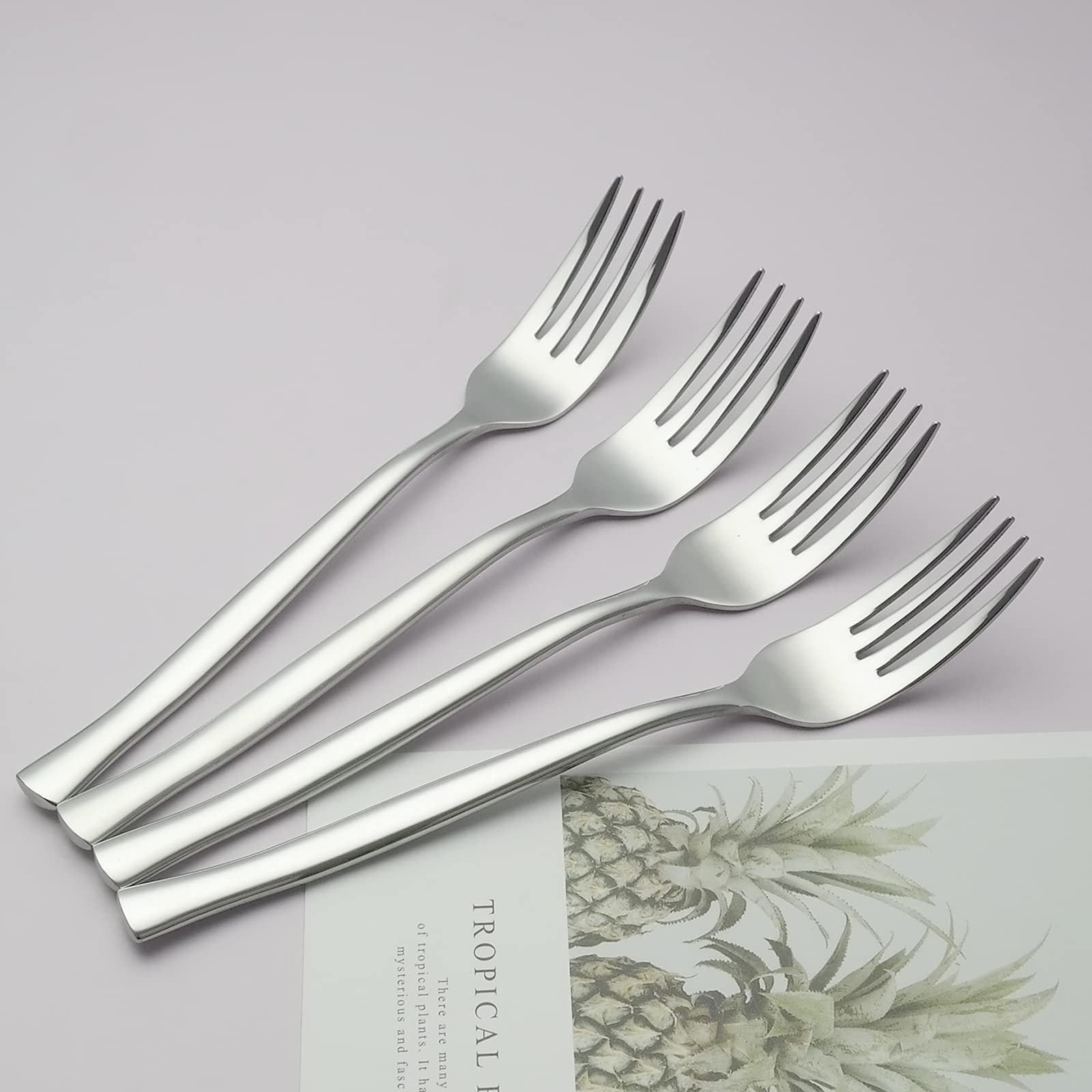 Qskely 12 Pieces Dinner Forks, Stainless Steel