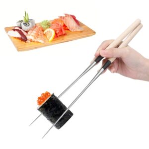 Stainless Steel Chopsticks Reusable Chop Sticks Extra Long 31.5 cm/ 12.4 Inch Cooking Chopsticks Metal Frying Noodle Sushi Japanese Chopsticks