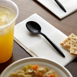 Individually Wrapped Heavy Weight Soup Spoon (Black Spoon, 100)