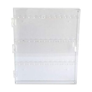 DisplayGifts All Clear Acrylic Spoon Display Case Rack to Hold 36 Souvenir or Tea Spoons Wall Mount Spoon Rack Cabinet with Door for Protection