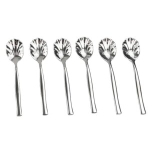 idomy 12-piece stainless steel shell shape sugar spoon