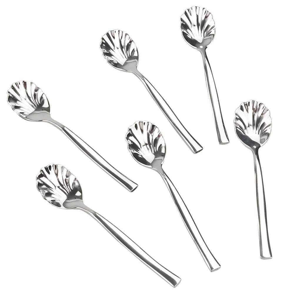 Idomy 12-Piece Stainless Steel Shell Shape Sugar Spoon