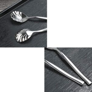 Idomy 12-Piece Stainless Steel Shell Shape Sugar Spoon