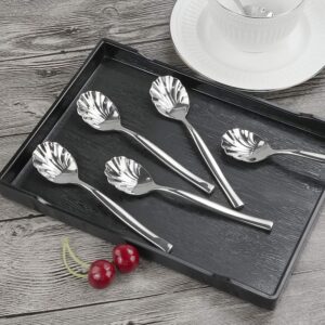 Idomy 12-Piece Stainless Steel Shell Shape Sugar Spoon