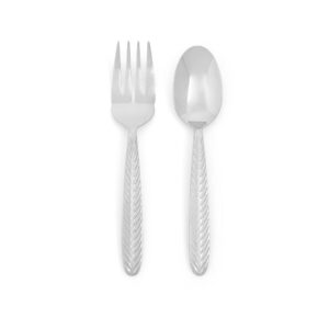 portmeirion botanic garden set of 2 salad servers | flatware serving utensils | premium food grade 18/10 stainless steel | measures 8.6 inches | dishwasher safe