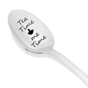 Boston Creative Company Tea Time Me Time -Engraved Spoon - Tea Lover Gift Coffee Spoon - Stamped Custom Spoon