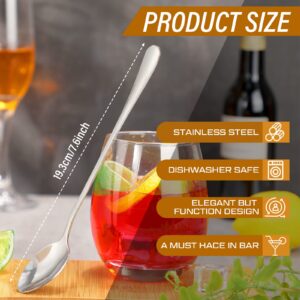 Roshtia Long Handle Spoons, 7.6 Inch Ice Tea Spoon, Long Handle Coffee Spoons, Coffee Stirrers, Ice Cream Spoon, Stainless Steel Coffee Spoons, Cocktail Stirring Spoons (24 Pieces)