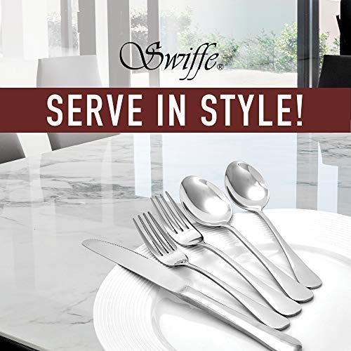 20 Piece 18/10 Stainless Steel Silverware Set - Multipurpose Flatware Utensils for Party, Wedding, Restaurant, Home Dining, Elegant Mirror Finish - Durable, Dishwasher Safe - Service for 4 - by Swiffe