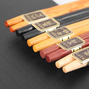 Limoer Chopsticks Reusable Japanese Style 5-Pairs Set of Natural Wood Chopsticks Gift boxwood style 8.86 Inch