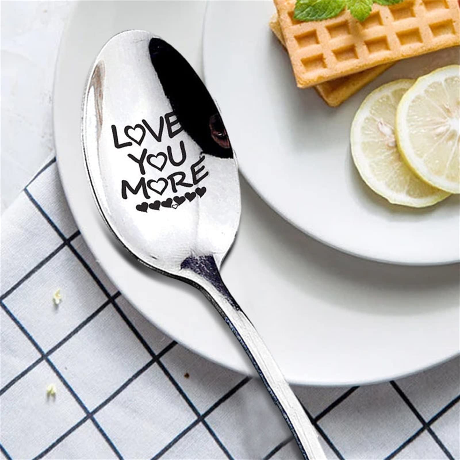 Love You More Spoon, 'love You More' Engraved Spoon, Valentine's Day Gift for Him, Funny Engraved Stainless Steel Gourmet Spoon, Love You More Engraved Stainless Steel Coffee Tea Spoon