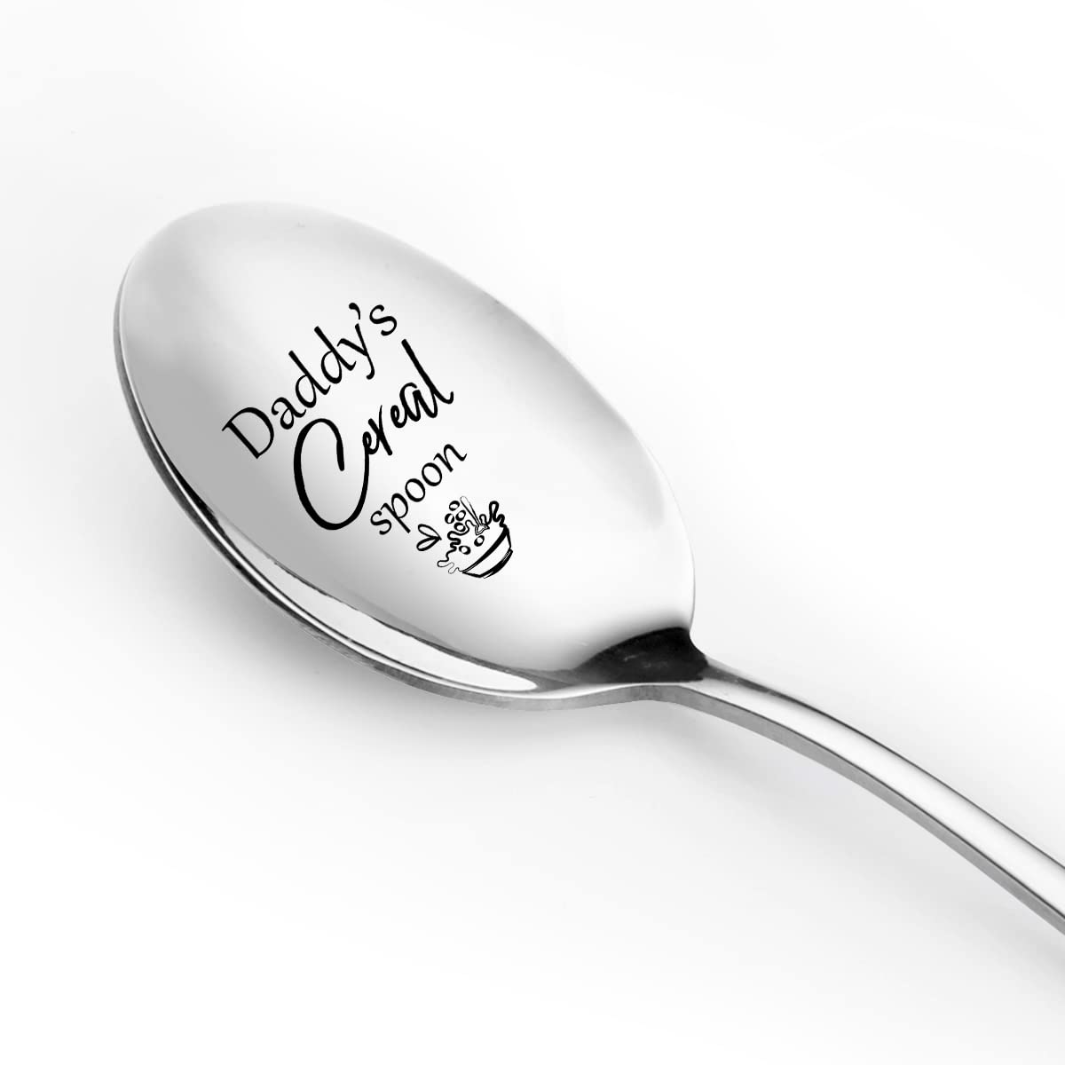 Best Dad Gifts - Daddy's Cereal Spoon - Funny Dad Cereal Spoon Engraved Stainless Steel - Dad Gift from Daughter Son - Father's Day/Birthday/Christmas Gifts