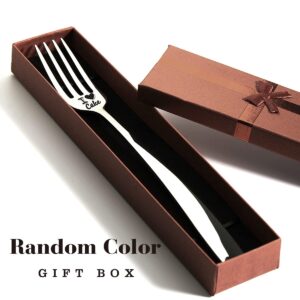 Funny I Love Cake Fork Engraved Stainless Steel for Best Friend Him Her Men Women, Fork Gifts for Women Men Fans Cake Lovers Hostess, Perfect for Birthday/Valentine/Christmas