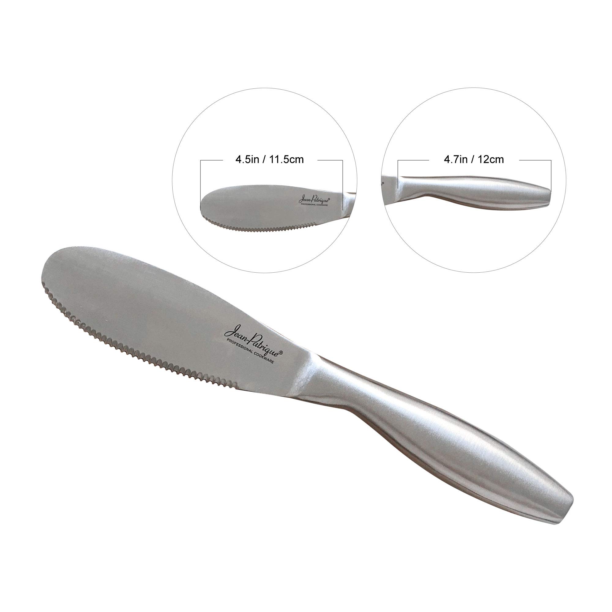 Jean-Patrique Butter Knife and Spreader | A butter knife and spreader with one smooth, rounded edge for spreading and one serrated edge for slicing fresh ingredients | From