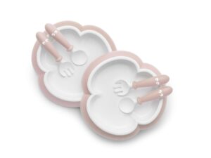 babybjÃ–rn baby plate, spoon and fork, 2 sets, powder pink