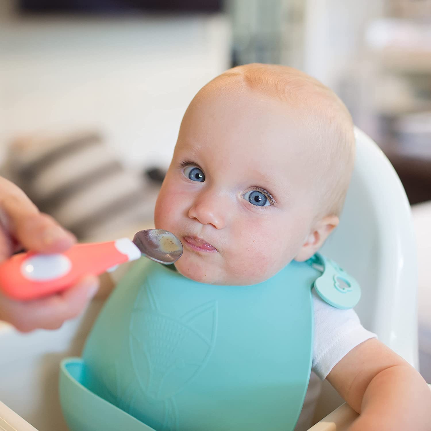 Dr. Brown’s Designed to Nourish Soft-Grip Spoon and Fork Set, Coral & Blue, 4-Pack