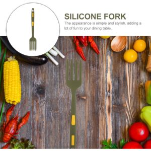 2Pcs Silicone Flexible Fork, Heat-Resistant Cooking Fork, Dishwasher Safe - Kitchen Non Stick Fork for Mix Ingredients, Whisk Eggs