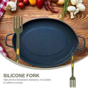 2Pcs Silicone Flexible Fork, Heat-Resistant Cooking Fork, Dishwasher Safe - Kitchen Non Stick Fork for Mix Ingredients, Whisk Eggs