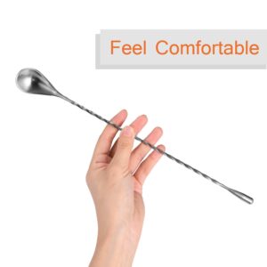 Stainless Steel Bar Spoon,Mixing Spoon for Drink,Spiral Long Handle Cocktail Spoon for Tall Cups Pitchers,12 Inch Cocktail Stirrers Bartender Tools.(2 Pieces)