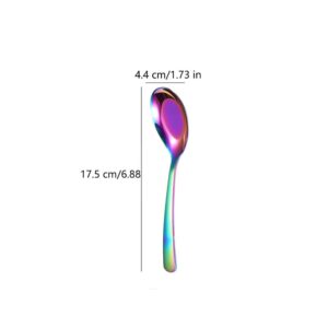 5 PCS Soup Spoon,Stainless Steel Spoon, Mirror Finish Spoons,Kitchen Serving Spoons ,Dessert Spoon,Coffee spoon，Ice Cream Spoons for Soup Rice Tea Milk Coffee Dessert（Golden）