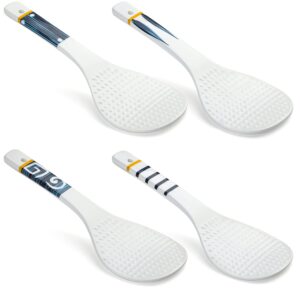 rice paddle ceramic rice spoon set of 4 rice scooper rice spatula for rice, mashed potato