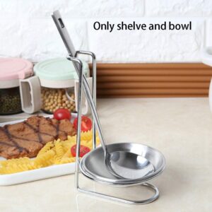 Euro Standing Spoon Rest,Upright Utensil Holder, Spoon Rest Holder, with Removable Bottom for Countertop Cooking Utensil & Tong Organization, Silver