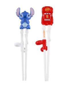 stitch & lightning mcqueen chopsticks for right-handed children kids, 2 pairs