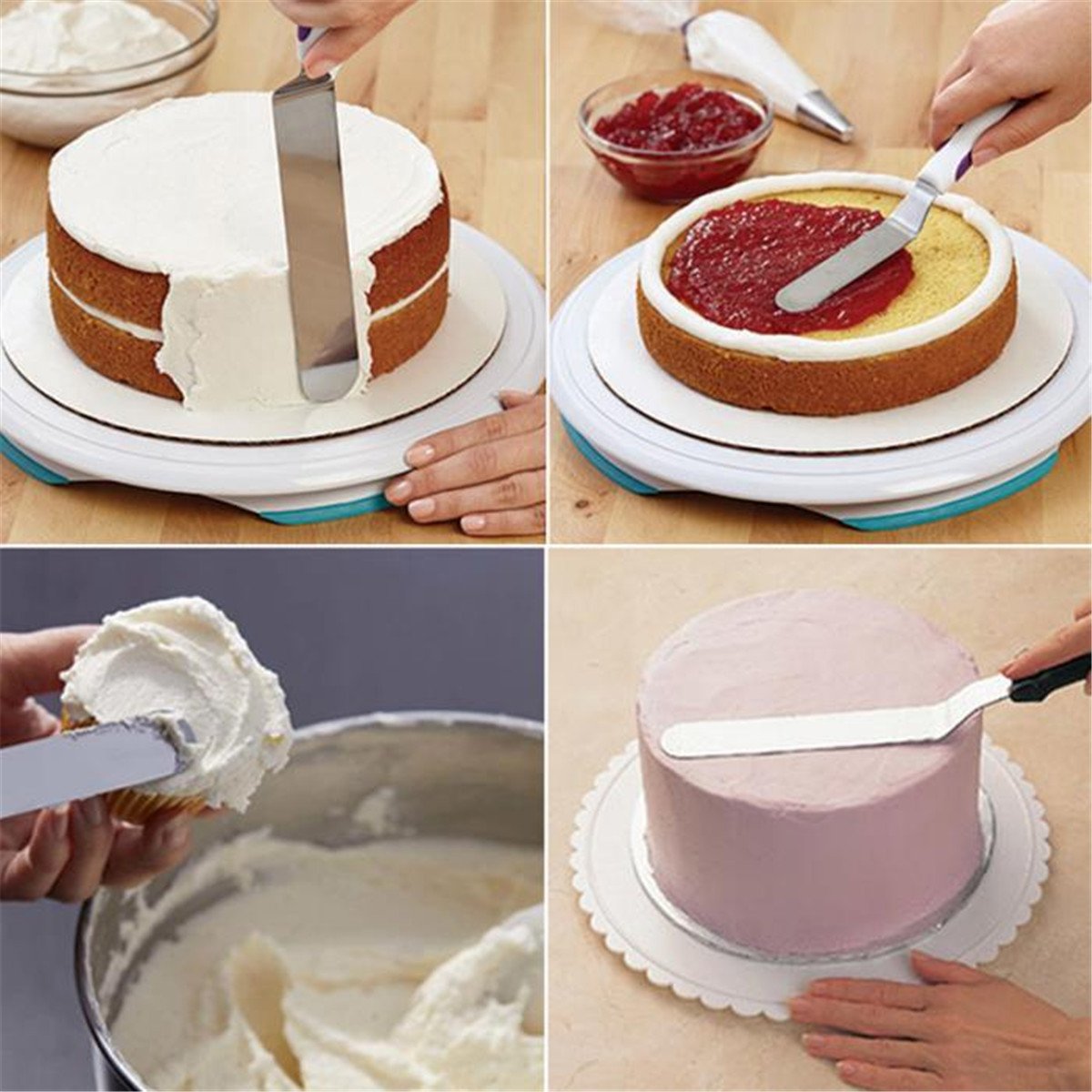 ECYC 6 Inch Offset Icing Spatula DIY Cake Cream Cake Offset Spreader Fondant Pastry Tool