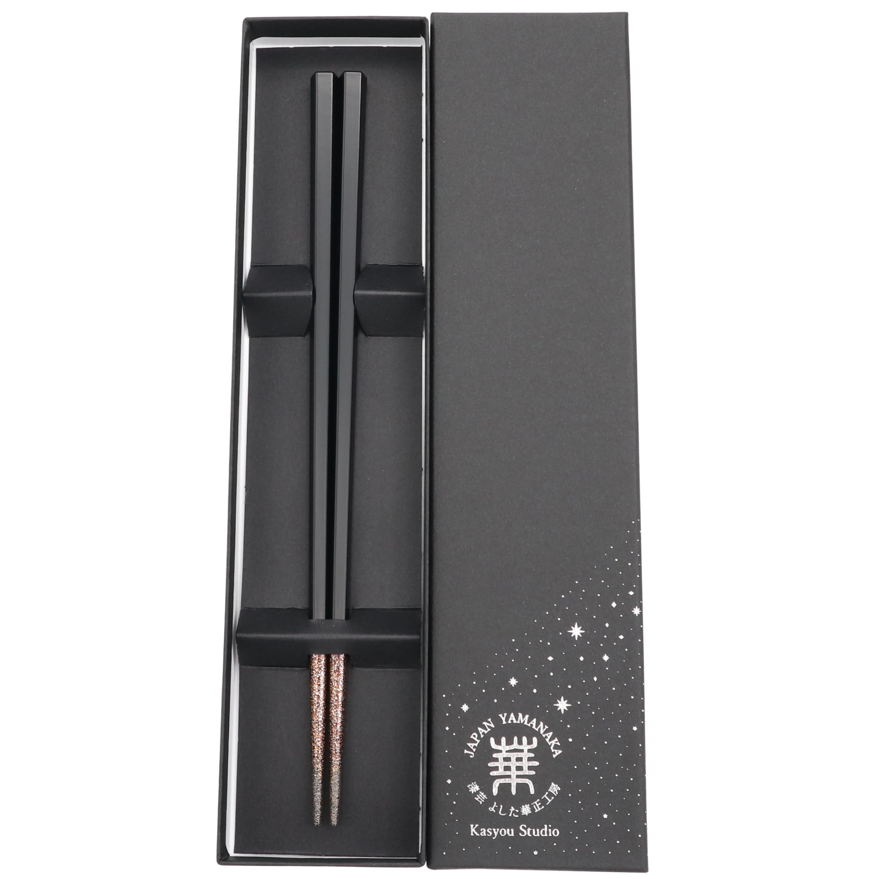 Kasyou Studio URUSHI KENKO chopsticks ( BLACK 8.9 Inch/22.5 cm ) made in japan (Dishwasher compatible) luxury chopsticks reusable japanese style gift set palillos chinos cute