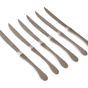 6-Piece Matte Original Stainless Steel Serrated Dinner Knives