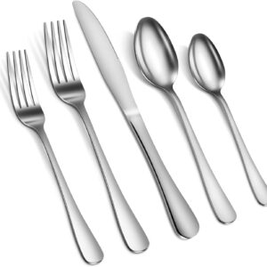 60 piece Forks and Spoons Silverware Set, Flatware Sets, Mirrored Stainless Steel Cutlery Set, Spoons Forks and Knives Set Service for 12