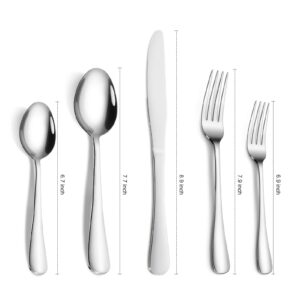 60 piece Forks and Spoons Silverware Set, Flatware Sets, Mirrored Stainless Steel Cutlery Set, Spoons Forks and Knives Set Service for 12