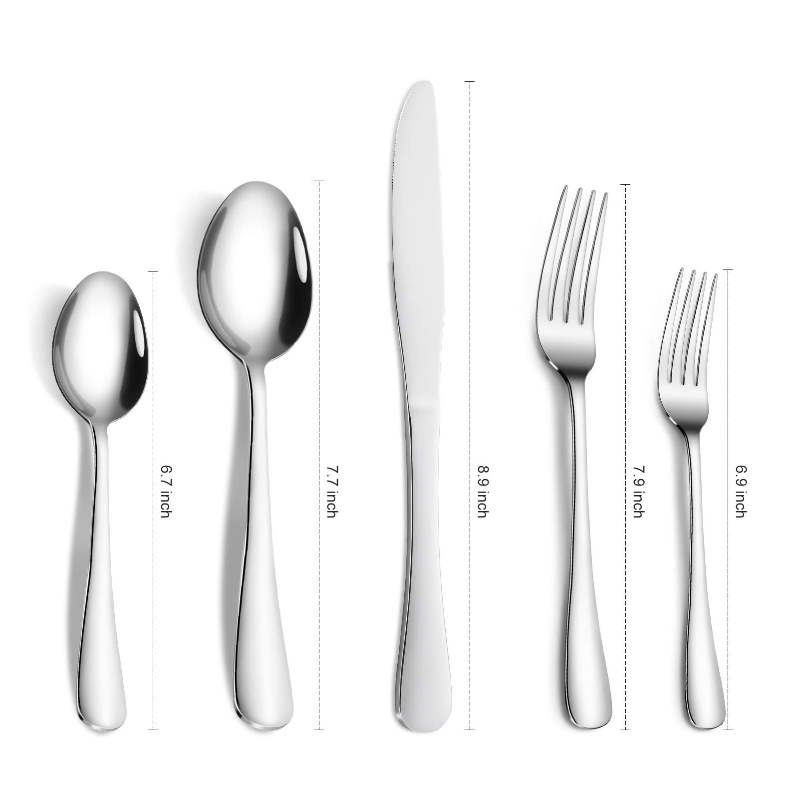 60 piece Forks and Spoons Silverware Set, Flatware Sets, Mirrored Stainless Steel Cutlery Set, Spoons Forks and Knives Set Service for 12