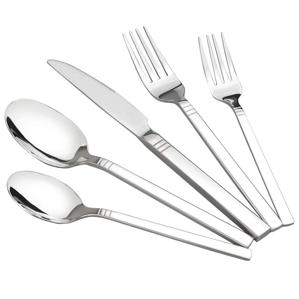 Fiazony 80-Piece Flatware Cutlery Silverware, Stainless Steel, Service for 16