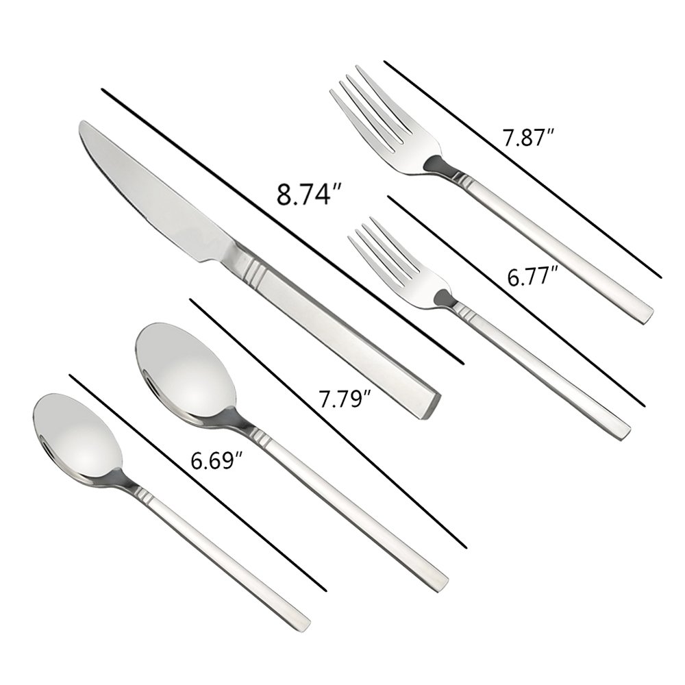 Fiazony 80-Piece Flatware Cutlery Silverware, Stainless Steel, Service for 16