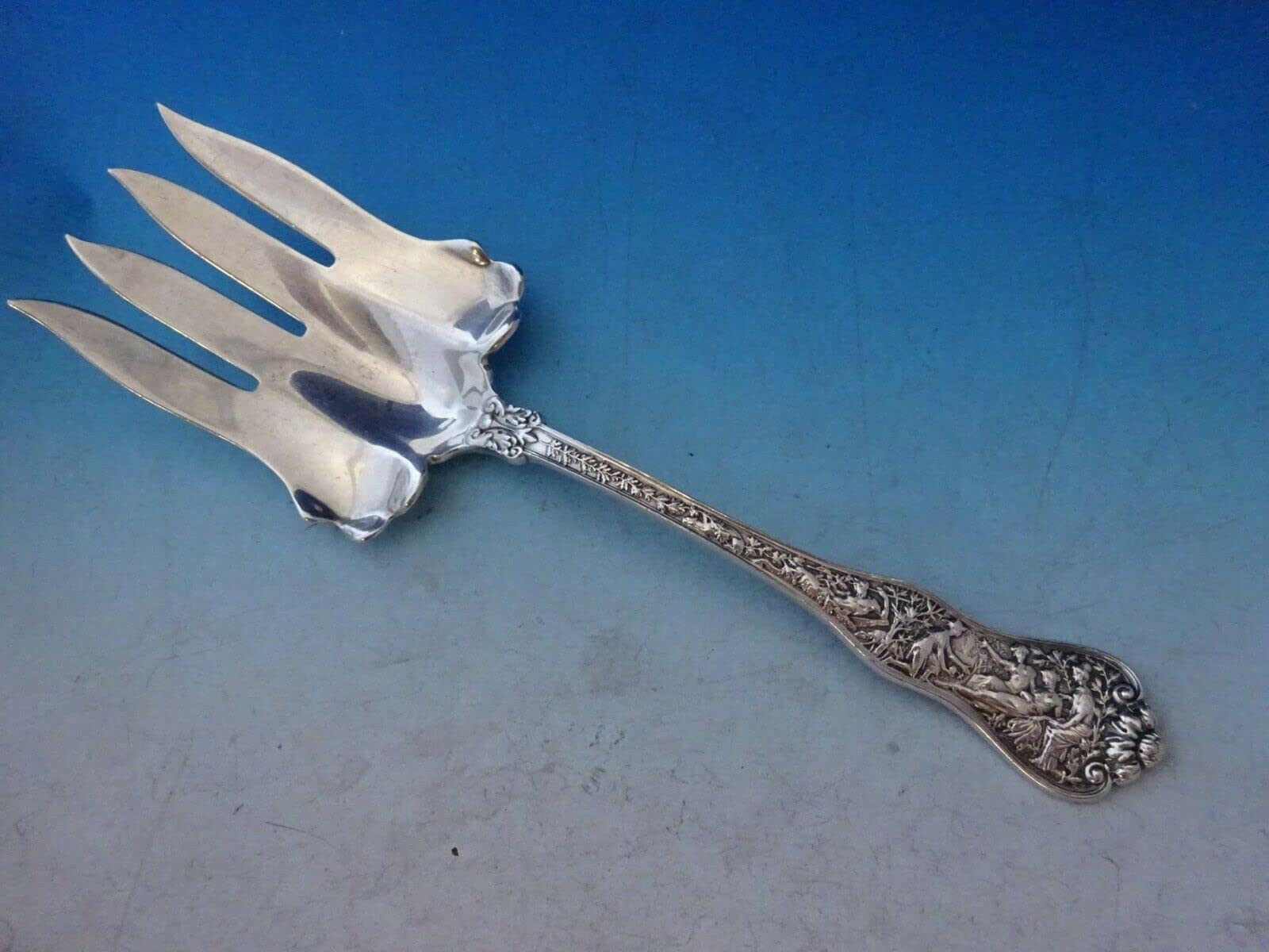 Olympian by Tiffany and Co Sterling Silver Fish Serving Fork Ruffled 9" Antique