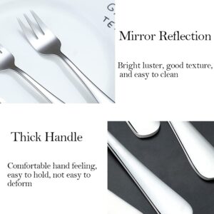 6 PCS Cake Forks Essential Dessert Forks Stainless Steel Pastry Fork Set for Fruit Ice Cream Salad Steak Pizza Noodles(Sliver)