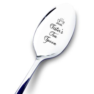 Sister's Tea Spoon - Funny Sister Gifts for Birthday Christmas - Best Engraved Stainless Steel Spoon Teaspoon for Tea Lover Sister Best Friends Women